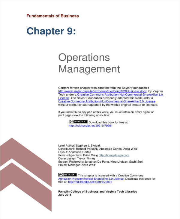 5 Operations Management Plan Templates PDF Word