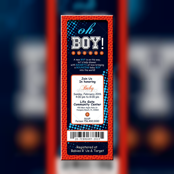 8 Basketball Ticket Invitation Card Designs Templates PSD AI 