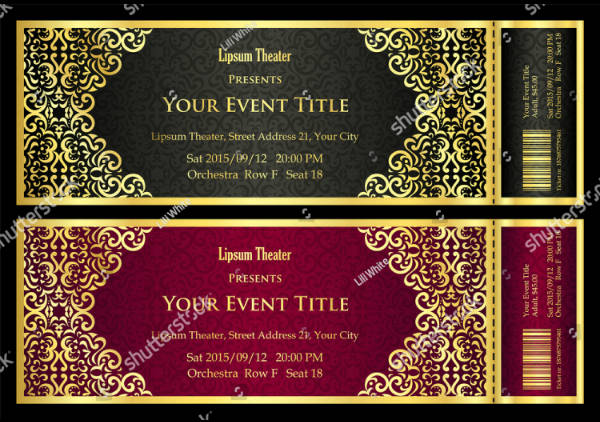 15 Vintage Event Ticket Designs Templates PSD AI Word
