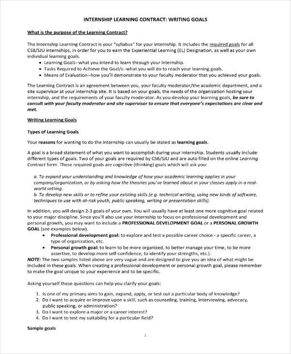 9+ Student Learning Contract Templates - PDF, Word, Google Docs,