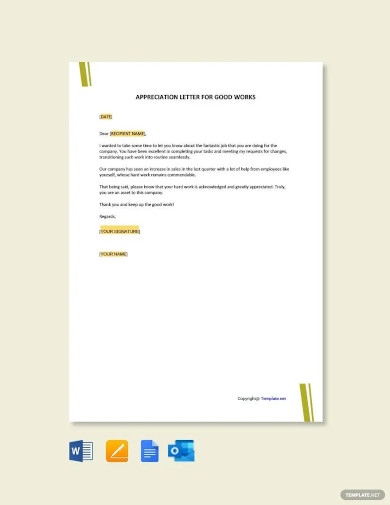 5+ Appreciation Letter for Good Service - PDF