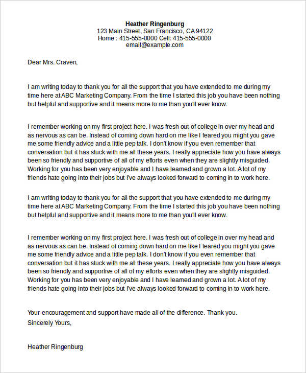 5+ Appreciation Letter to Boss - DOC