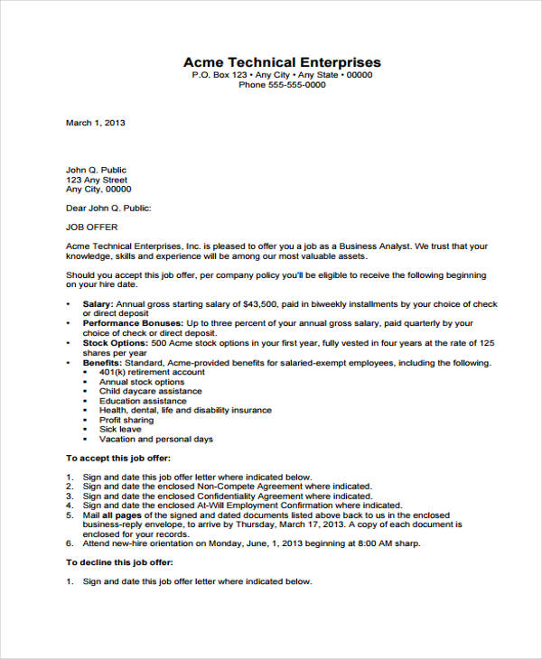 Free 33+ Joining Letter Templates, Format, PDF, DOC