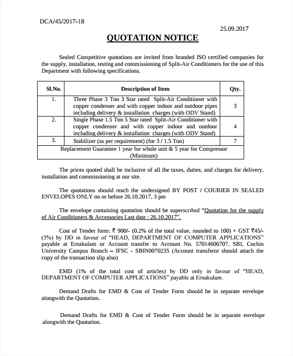 16+ Computer Quotation Templates - PDF, DOC