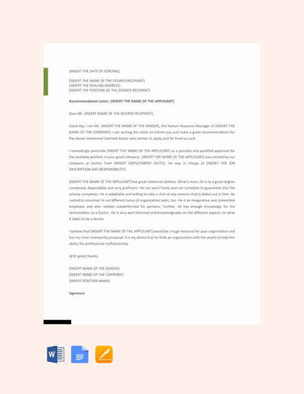 16+ Recommendation Letter Templates