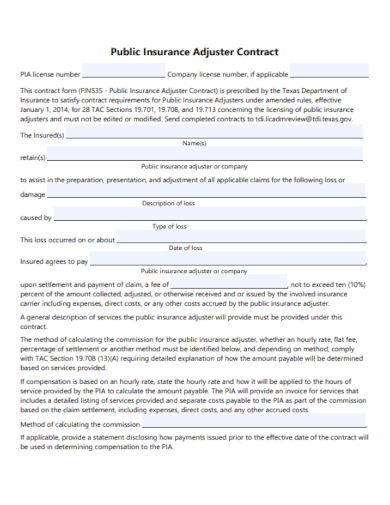 5+ Insurance Contract Template - PDF