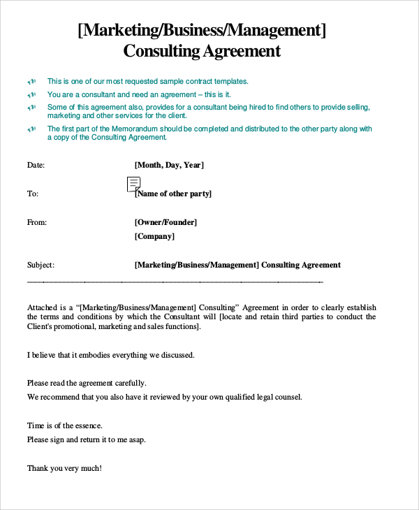 2 Marketing Consultant Contract Templates PDF
