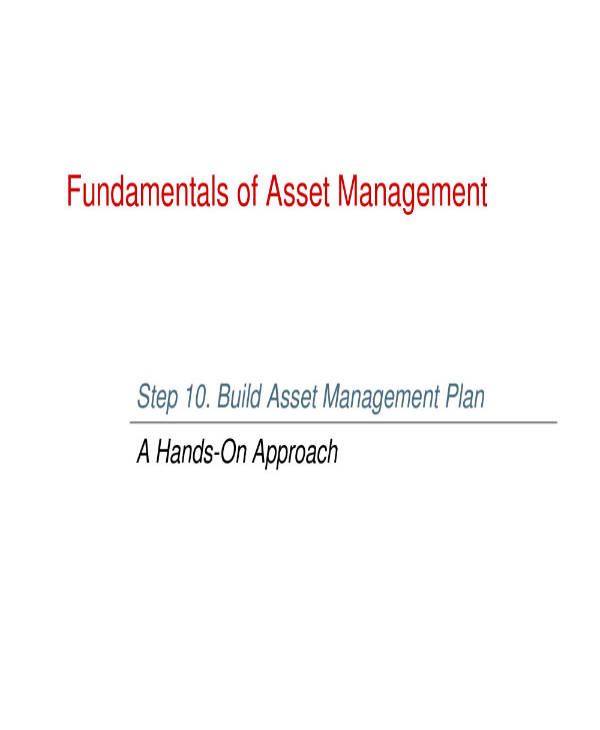 12 Asset Management Plan Templates PDF Word 12 Asset Management Plan Templates PDF Word