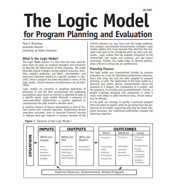 10+ Logic Model Templates - Word, PDF