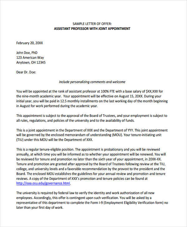 33 Joining Letter Samples Format PDF DOC