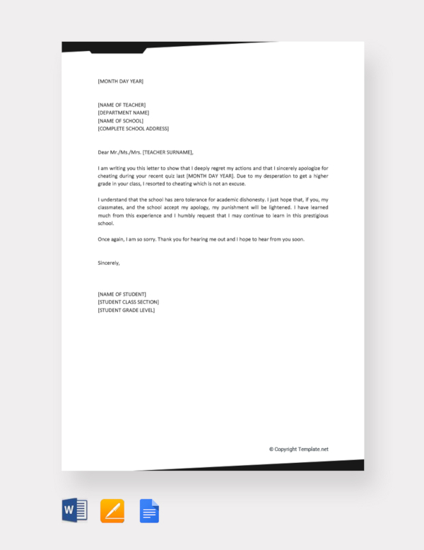 29+ Apology Letter Templates - PDF | Google Docs | MS Word | Pages