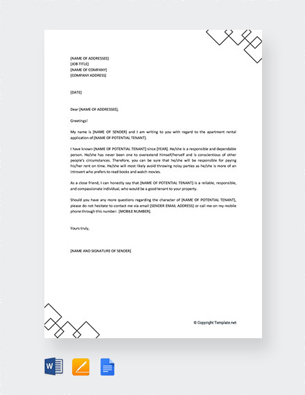 12 Sample Character Reference Letter Templates PDF DOC
