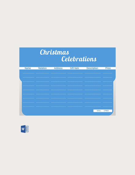 Christmas List Template - Free 17+PDF, Word Documents Download