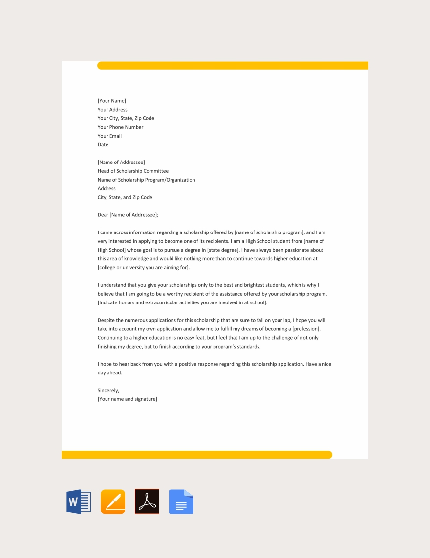 20+ Sample College Application Letters - PDF, DOC