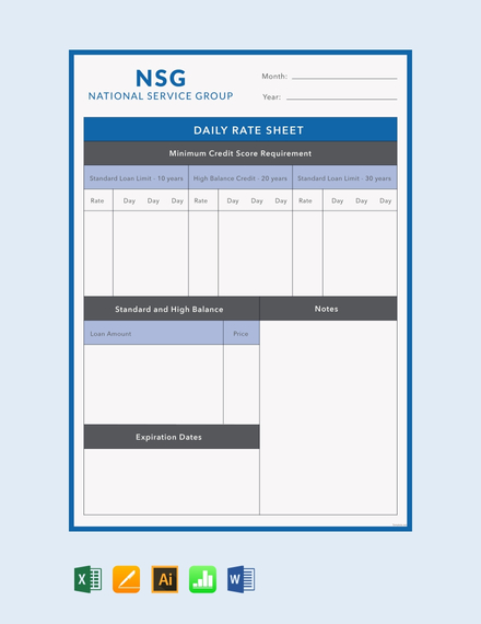 9+ Rate Sheet Templates