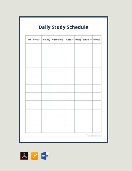 21 Study Schedule Templates PDF Docs