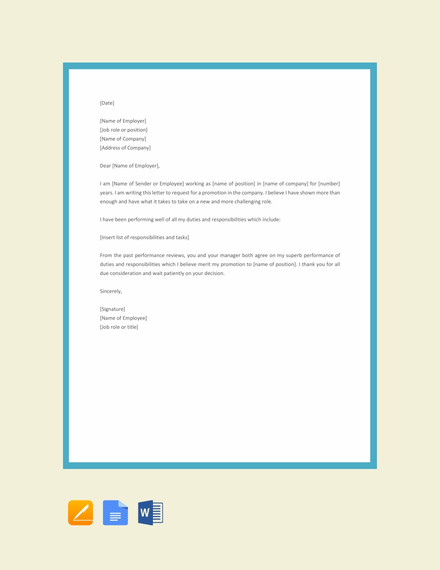 21+ FREE Promotion Letter Templates - PDF, DOC, Apple Pages, Google Docs