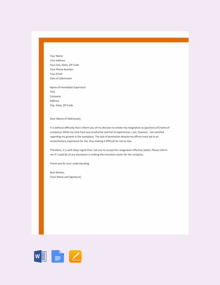 20+ Employee Resignation Letter Templates - PDF, DOC