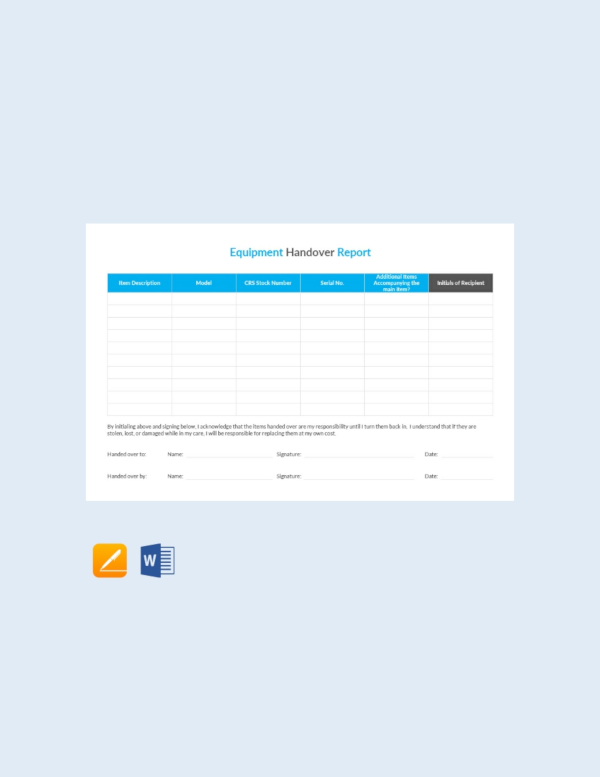 Free 35+ Handover Report Templates in MS Word, PDF, Google Docs, Pages