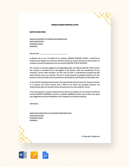 12 Proposal Letter Templates Free Sample Example Format Download