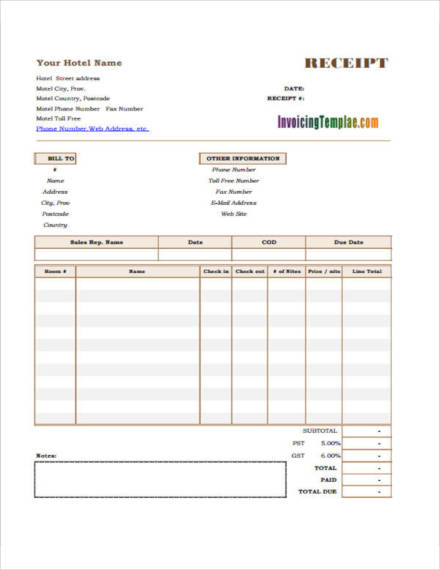 6+ Restaurant Bill Receipt Templates