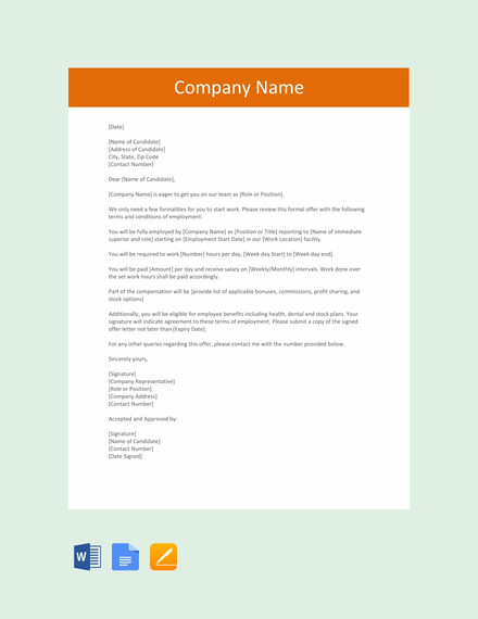 Free 94+ Offer Letter Templates - PDF, DOC