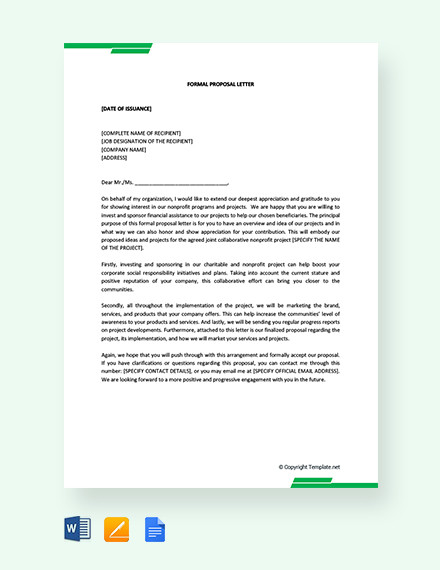 12+ Proposal Letter Templates - Free Sample, Example Format Download!