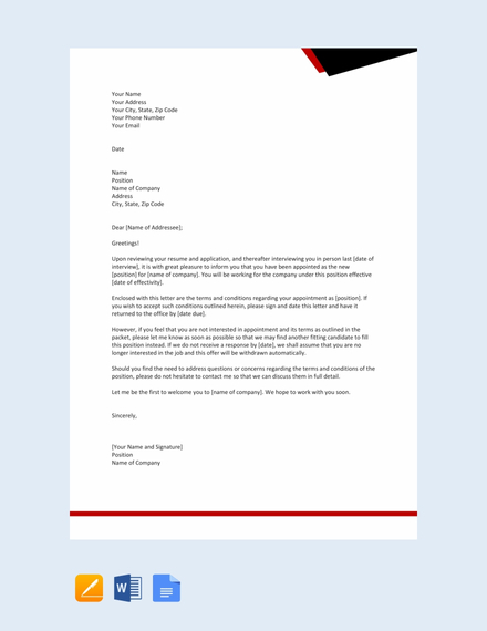 37 Appointment Letters Word PDF Documents Download
