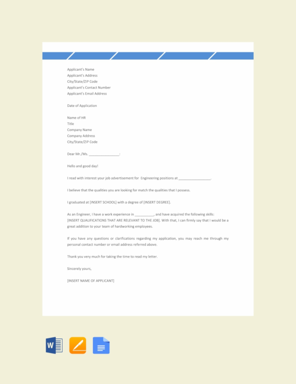 Free 41+ Job Application Letter Examples, PDF, DOC | Free & Premium ...