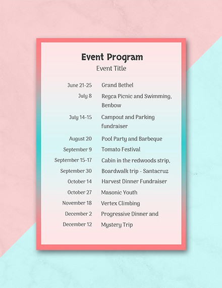 46 Sample Event Program Templates PSD AI