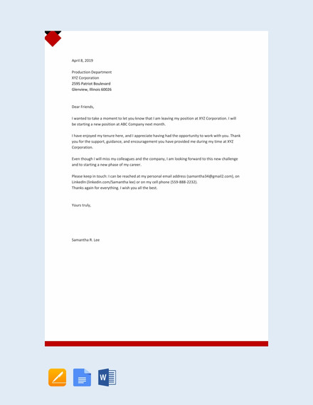 10+ Goodbye Letters To Coworkers - Word, PDF