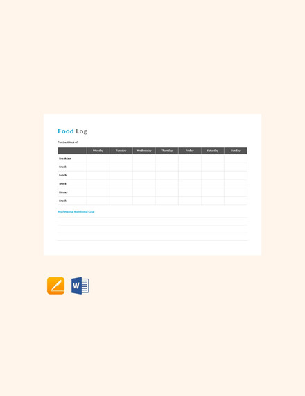 33+ Food Log Templates - DOC, PDF, Excel