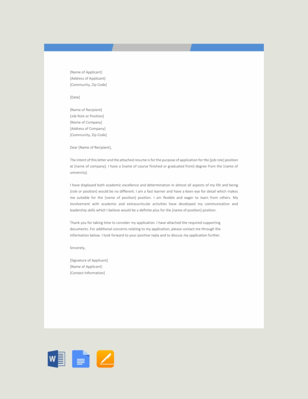 96 Best Application Letter Templates Samples PDF DOC
