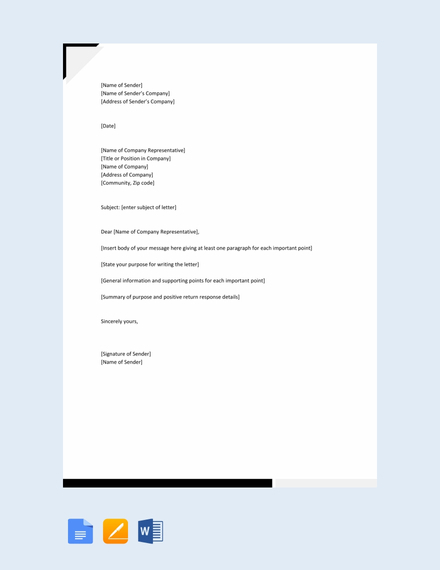 Example Of Simple Business Letter For Your Needs Letter Template 