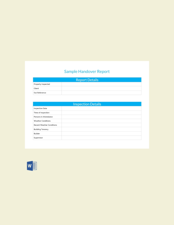 Free 35+ Handover Report Templates in MS Word, PDF, Google Docs, Pages