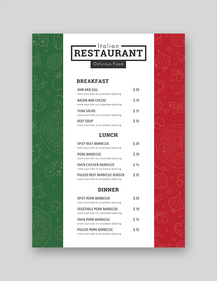 Menu - Free 28+ Templates in PDF, MS Word, Excel, PSD, AI, Publisher, Pages