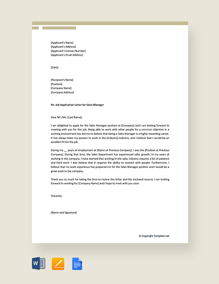 37+ Job Application Letters For Manager - PDF, DOC