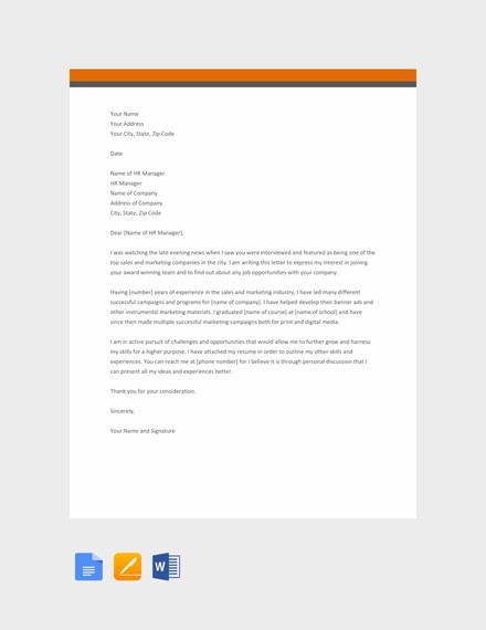 Letter Of Interest 12 Free Sample Example Format