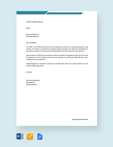  Letter Reing To Settle Outstanding Payment Letter To Politely 