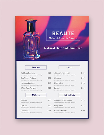 Menu - 28+ Templates in PDF | MS Word | Excel | PSD | AI | Publisher ...