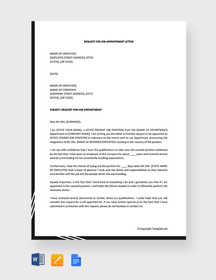 19+ Sample Appointment Request Letters - PDF, DOC