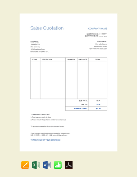 36+ MS Word 2010 Format Quotation Templates