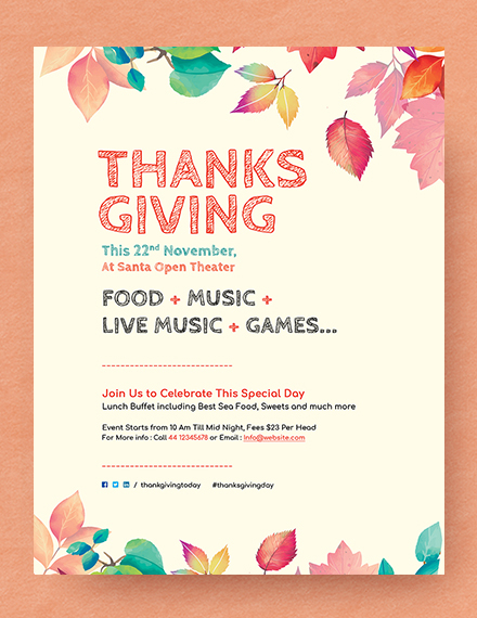 28 Thanksgiving Flyer Templates PSD AI Vector EPS