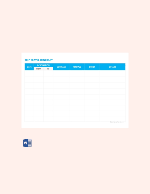31+ Trip Itinerary Templates - PDF, DOC, Excel