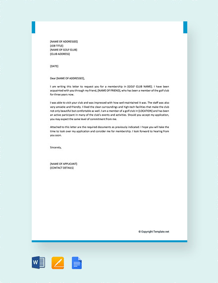 15+ Sample Membership Application Letters - PDF, Word