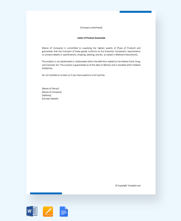 21+ Sample Letters of Guarantee - PDF, Word, Apple Pages, Google Docs