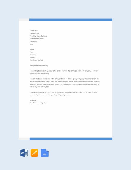 39+ FREE Acknowledgement Letter Templates - PDF, DOC | Free & Premium ...