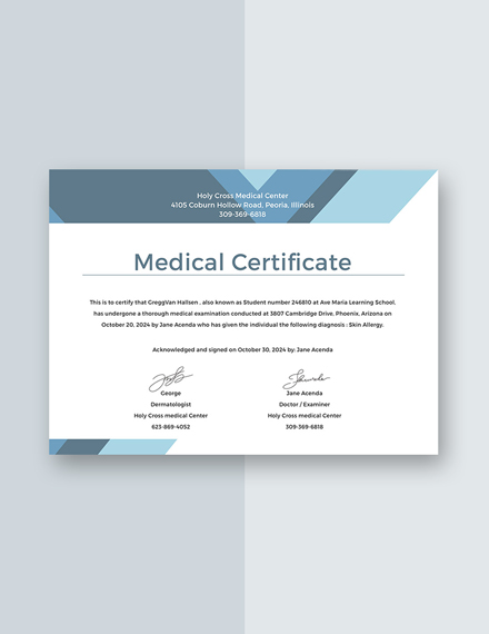 32+ Medical Certificate Templates - Word, PSD, AI