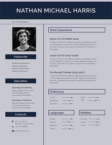 10+ Photo Resume Templates