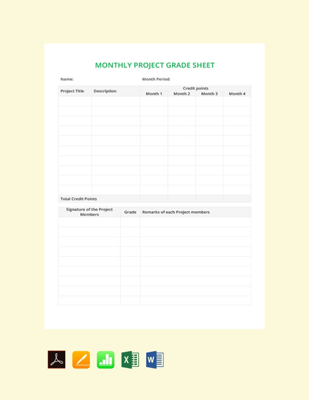 14+ Grade Sheet Templates